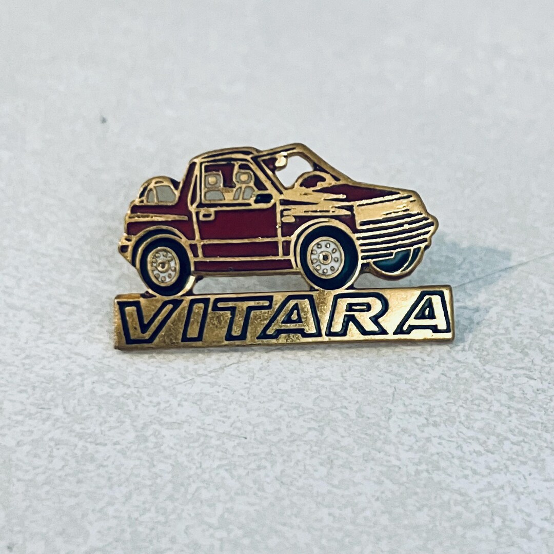 Vintage White SUZUKI VITARA Automobile Lapel Pin, Enamel Pin, Pinback ...