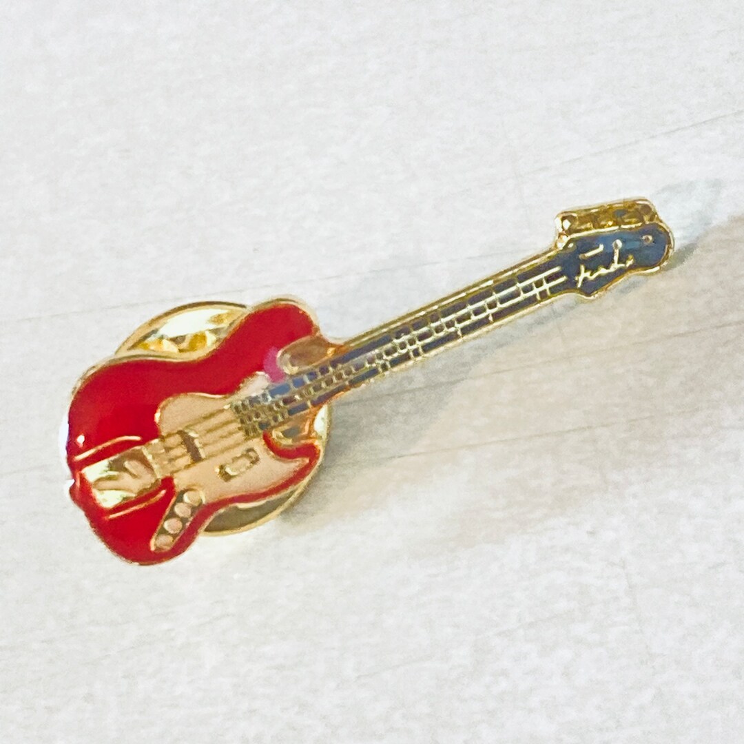 Vintage FENDER JAZZ BASS Electric Guitar Red Lapel Pin, Enamel Pin ...