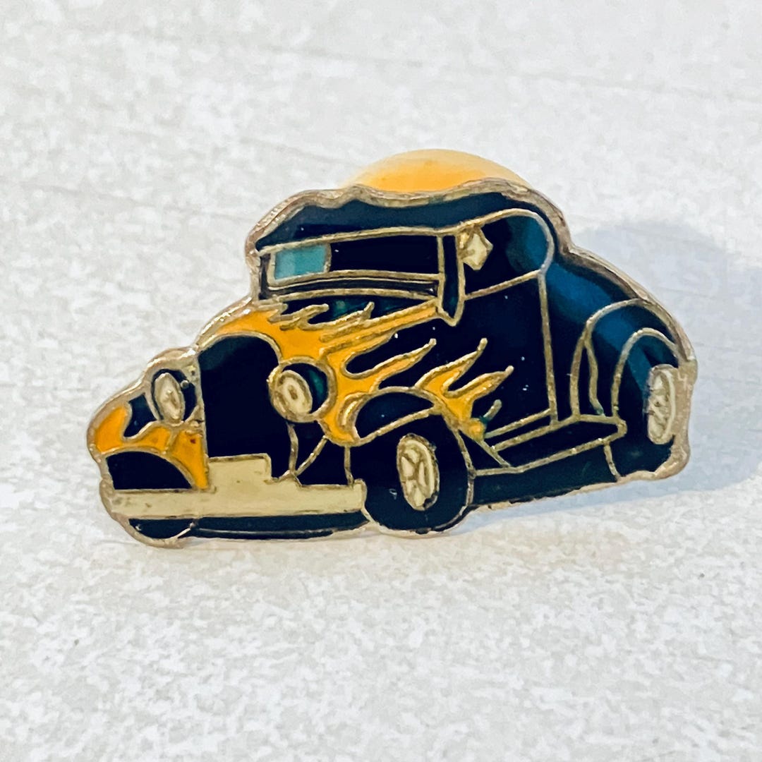 Vintage HOT ROD Car Lapel Pin, Enamel Pin, Pinback, Hat Pin, Classic ...