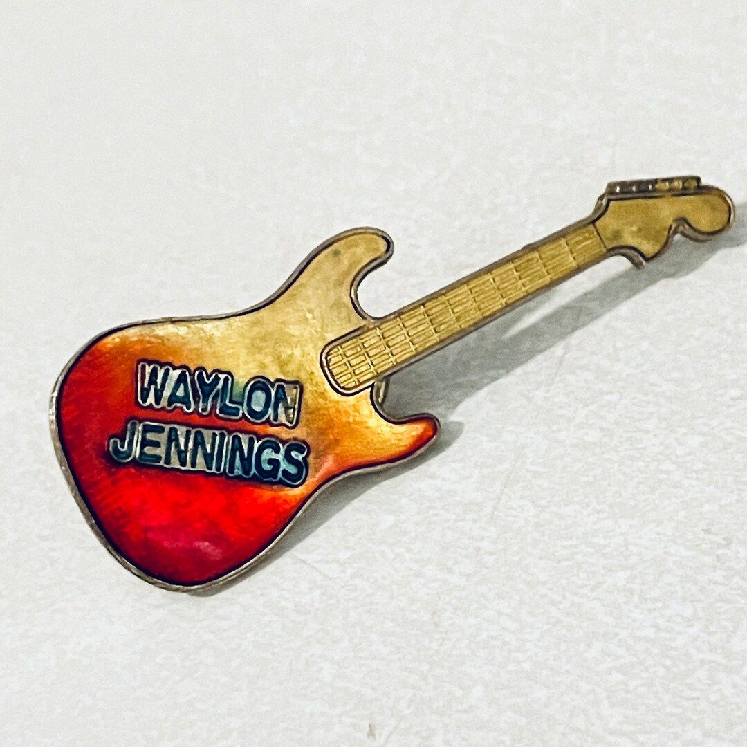 Vintage WAYLON JENNINGS Guitar Pin Enamel Pin Lapel Hat - Etsy