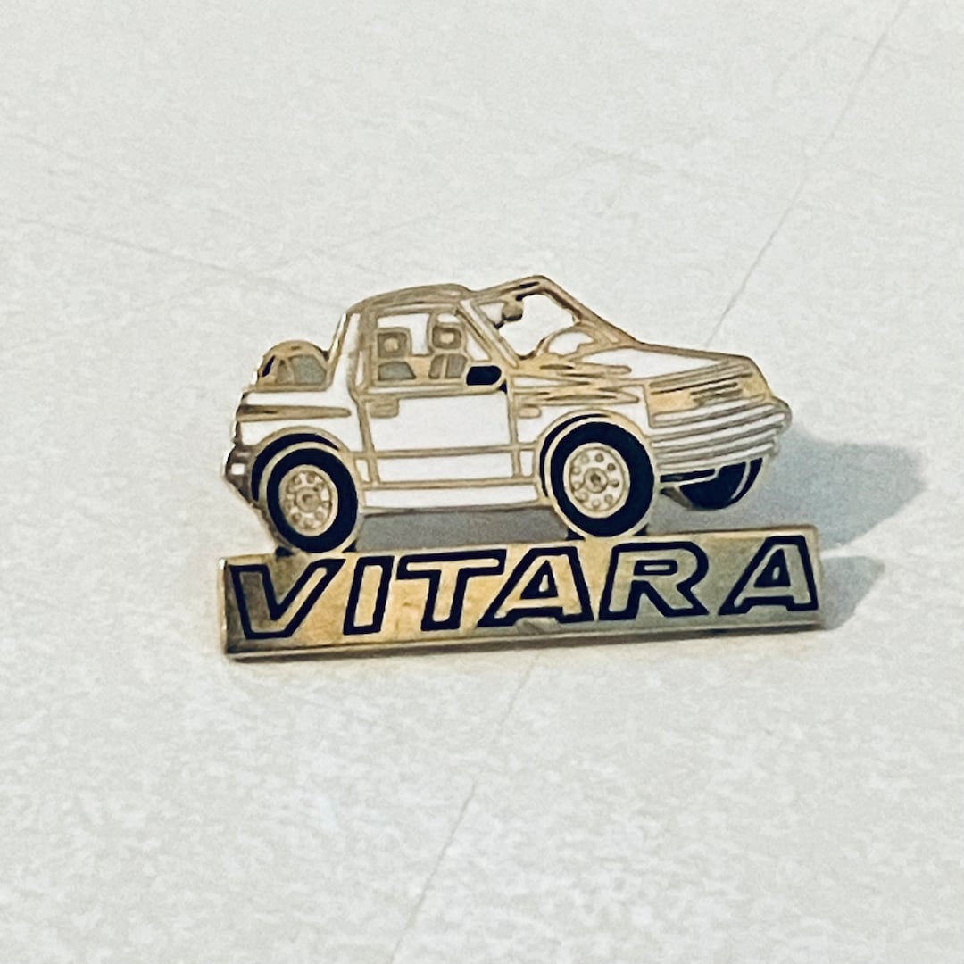 Vintage White SUZUKI VITARA Automobile Lapel Pin, Enamel Pin, Pinback ...