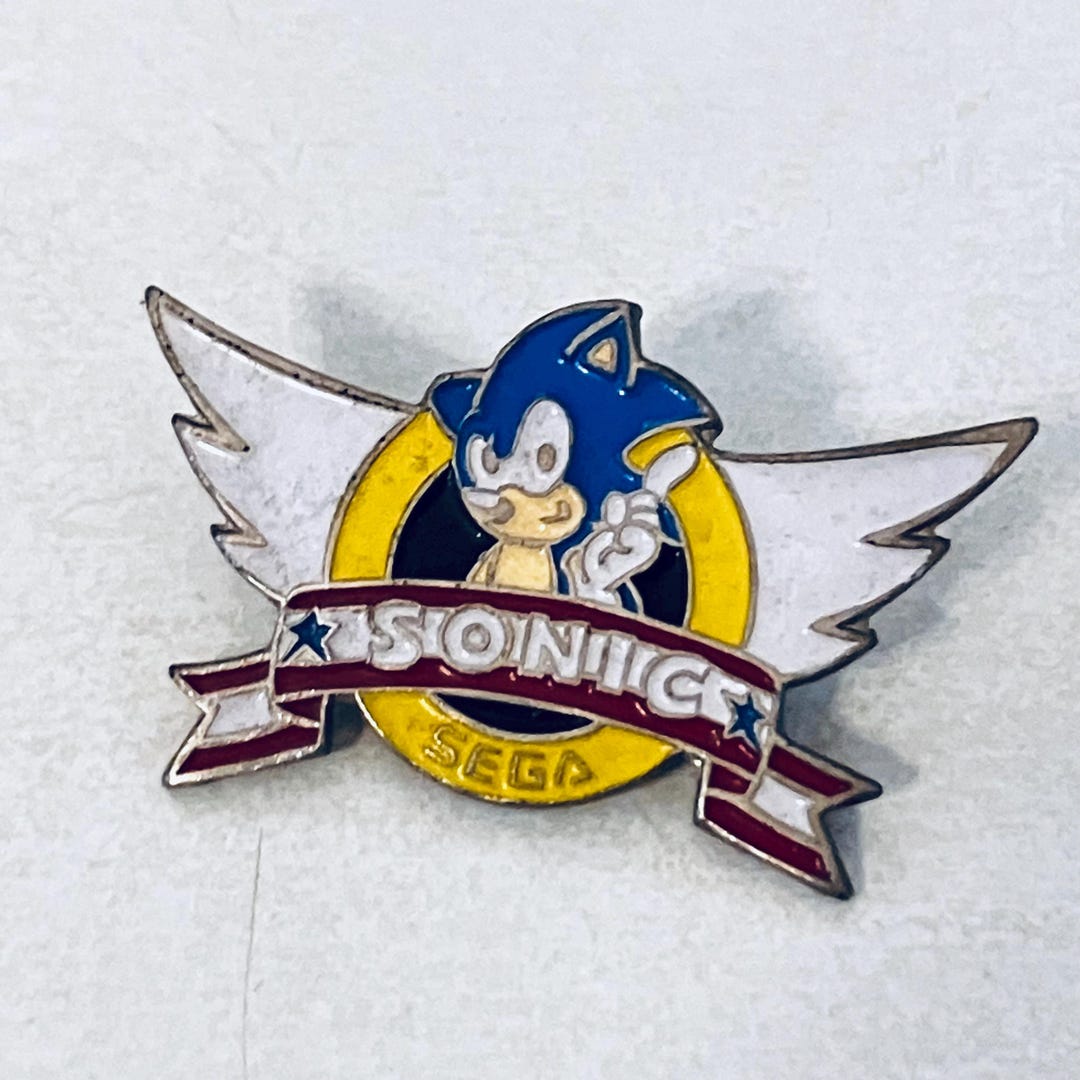 Vintage SONIC the Hedgehog Logo Pin, Enamel Pin, Pinback, Hat Pin ...