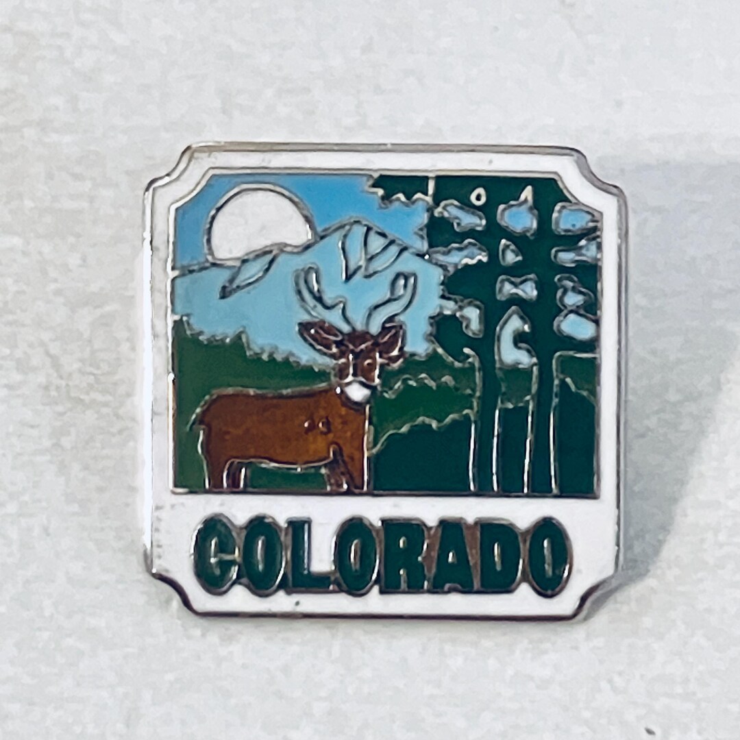 Vintage COLORADO Lapel Pin, Enamel Pin, Pin Back, Hat Pin, Ski, 80s ...