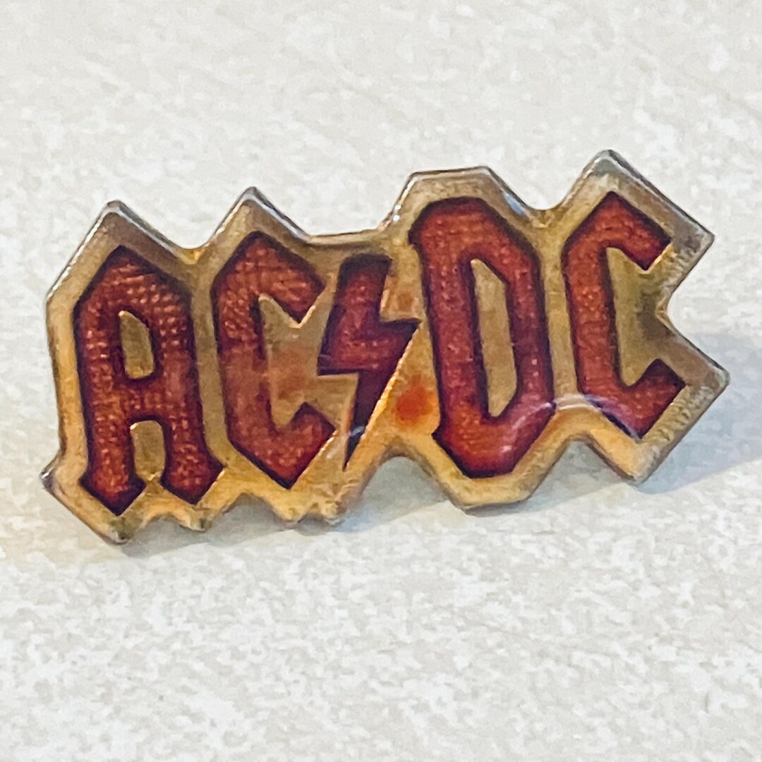 Vintage AC/DC Logo Lapel Pin, Enamel Pin, Pinback, Hat Pin, Zeppelin ...