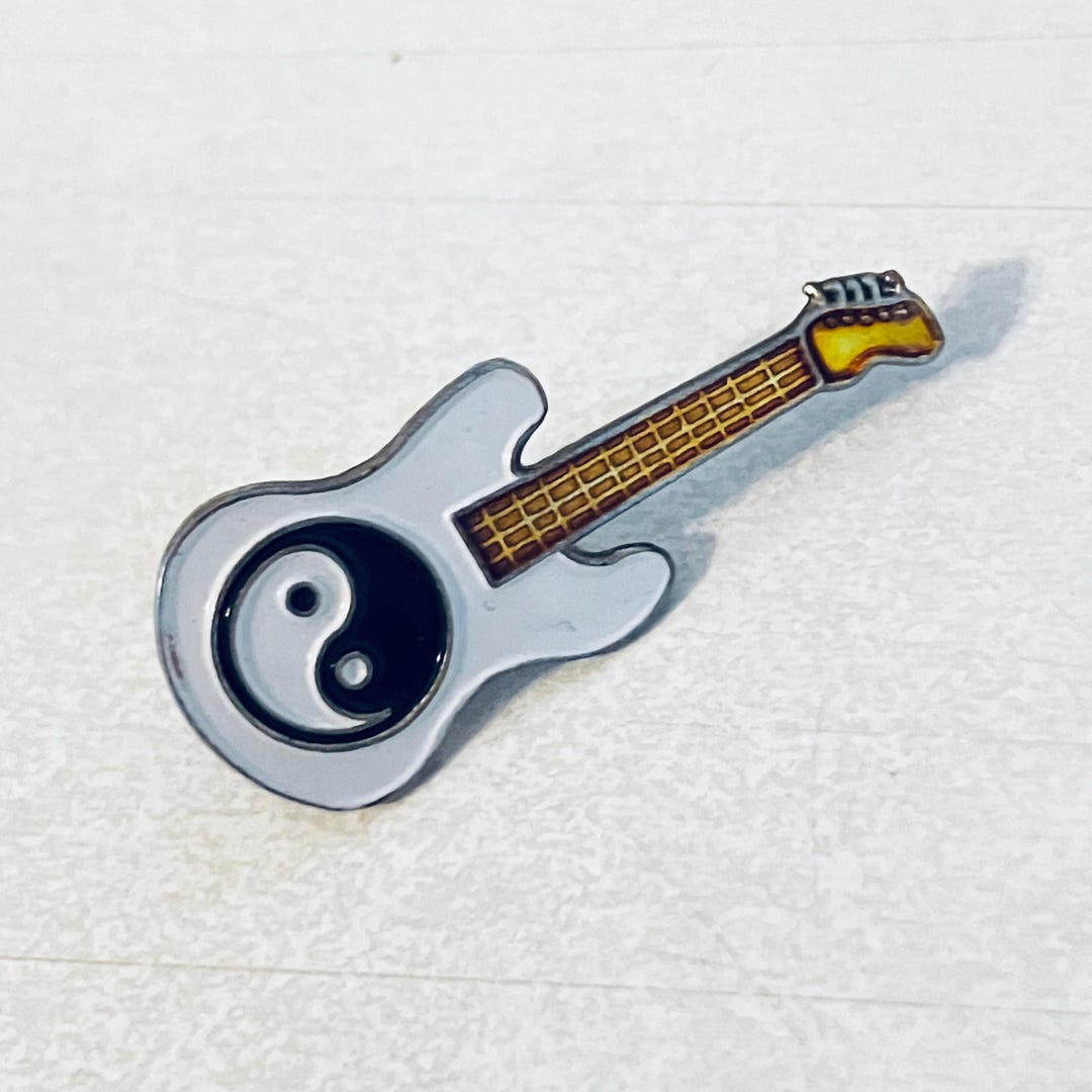 Vintage Yin Yang Stratocaster Electric Guitar Enamel Pin, Lapel, Hat ...