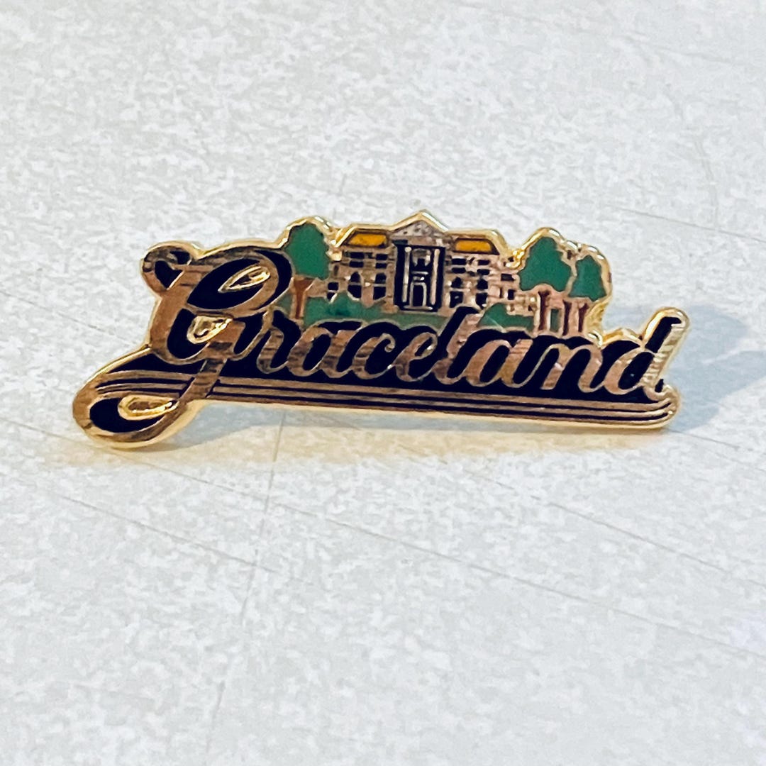 Vintage GRACELAND Elvis Presley Pin, Enamel Pin, Lapel, Hat, Pinback ...