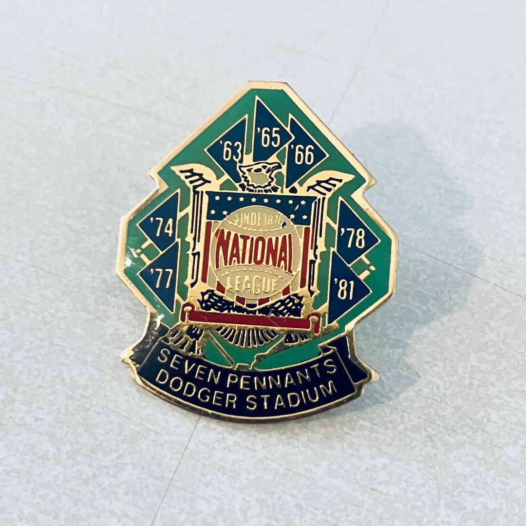 Vintage LA DODGERS STADIUM 7 Pennants Lapel Pin, Enamel, Pin Back, Hat ...