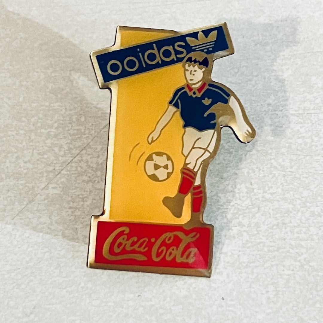 Vintage ADIDAS / COCA COLA Soccer Player Lapel Pin, Hat Pin, Enamel ...