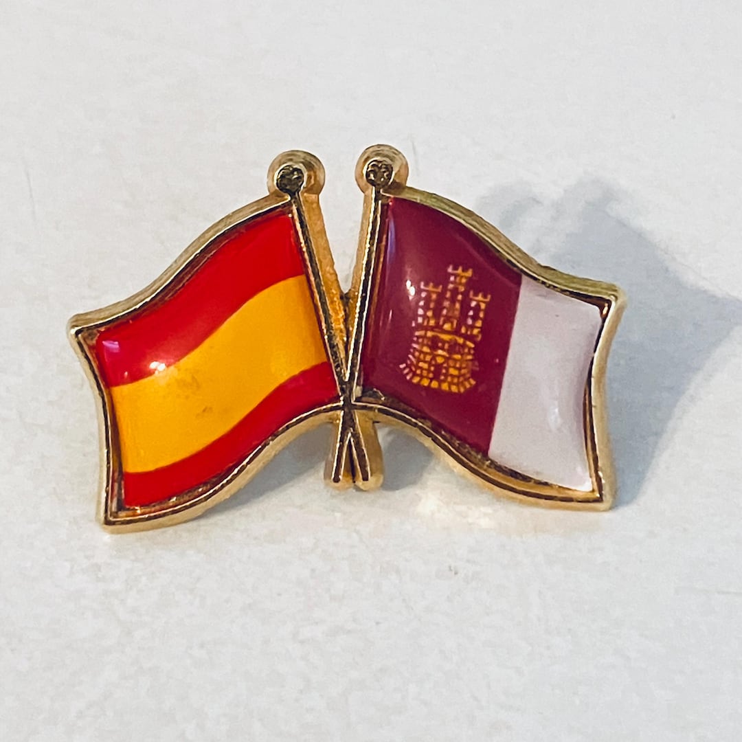 Vintage SPAIN & BAHRAIN Flag Enamel Pin, Lapel, Hat, Pinback, Spanish ...