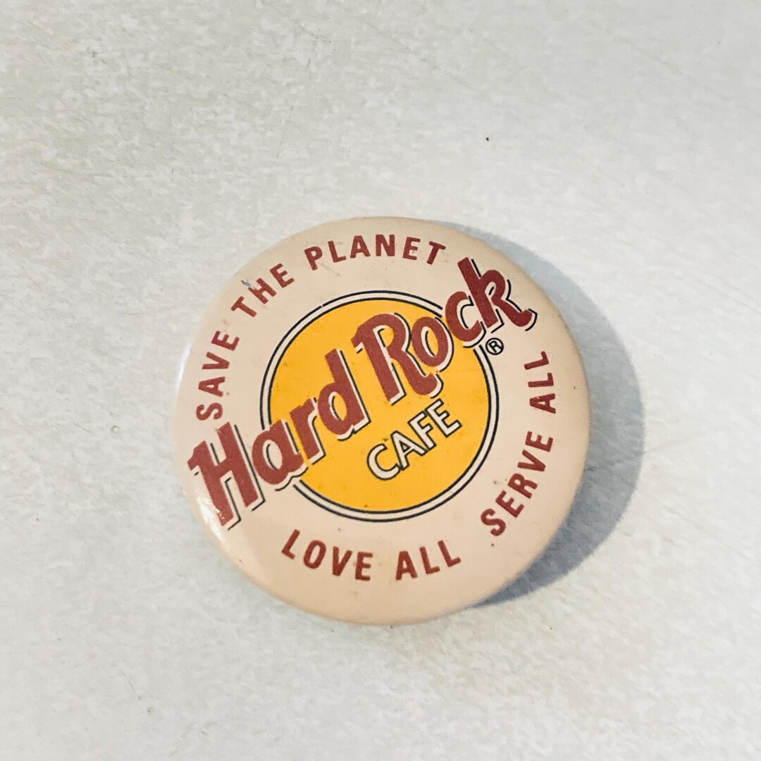 Vintage HARD ROCK CAFE Logo Badge, Pin Back, Rock N Roll, Save the ...