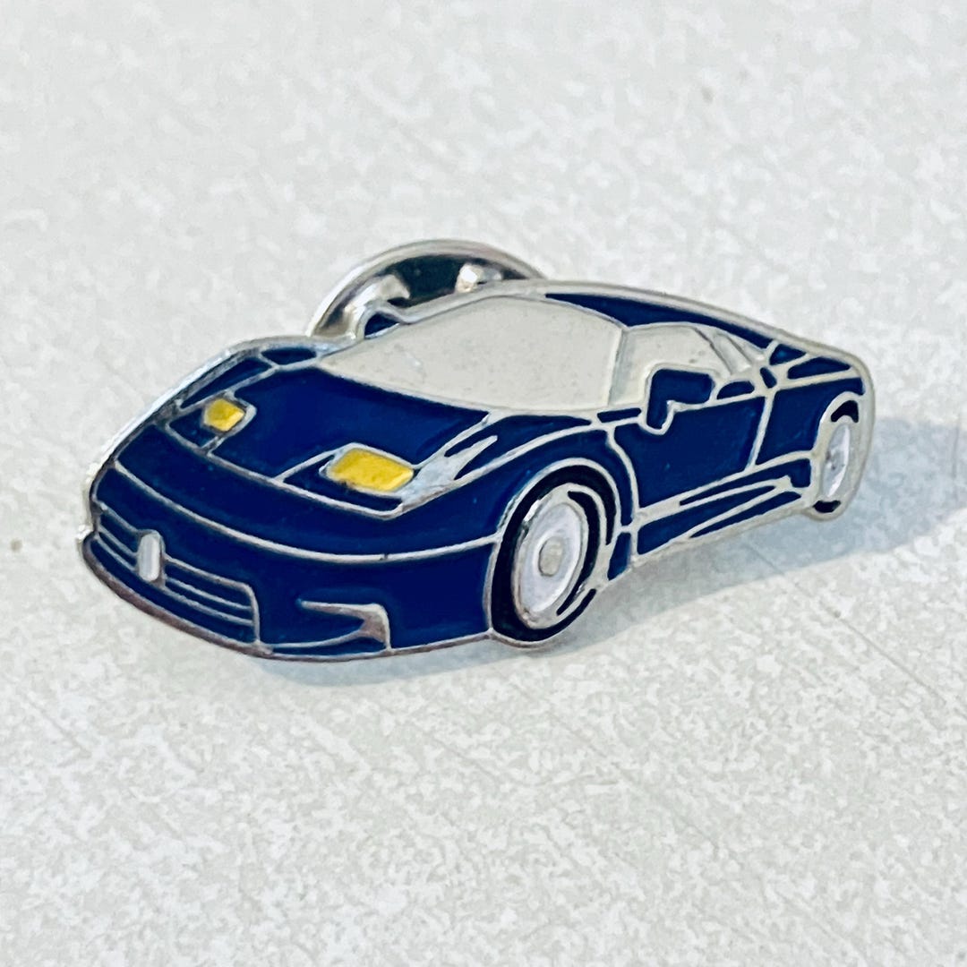 Vintage Blue BUGATTI EB 110 Sports Car Lapel Pin, Enamel Pin, Pinback ...