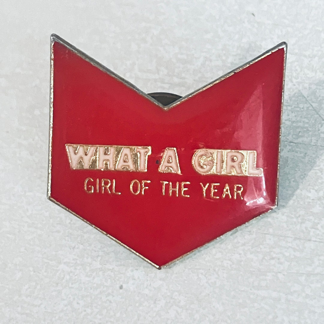 Vintage WHAT A GIRL Girl of the Year Lapel Pin, Enamel, Pin Back, Hat ...