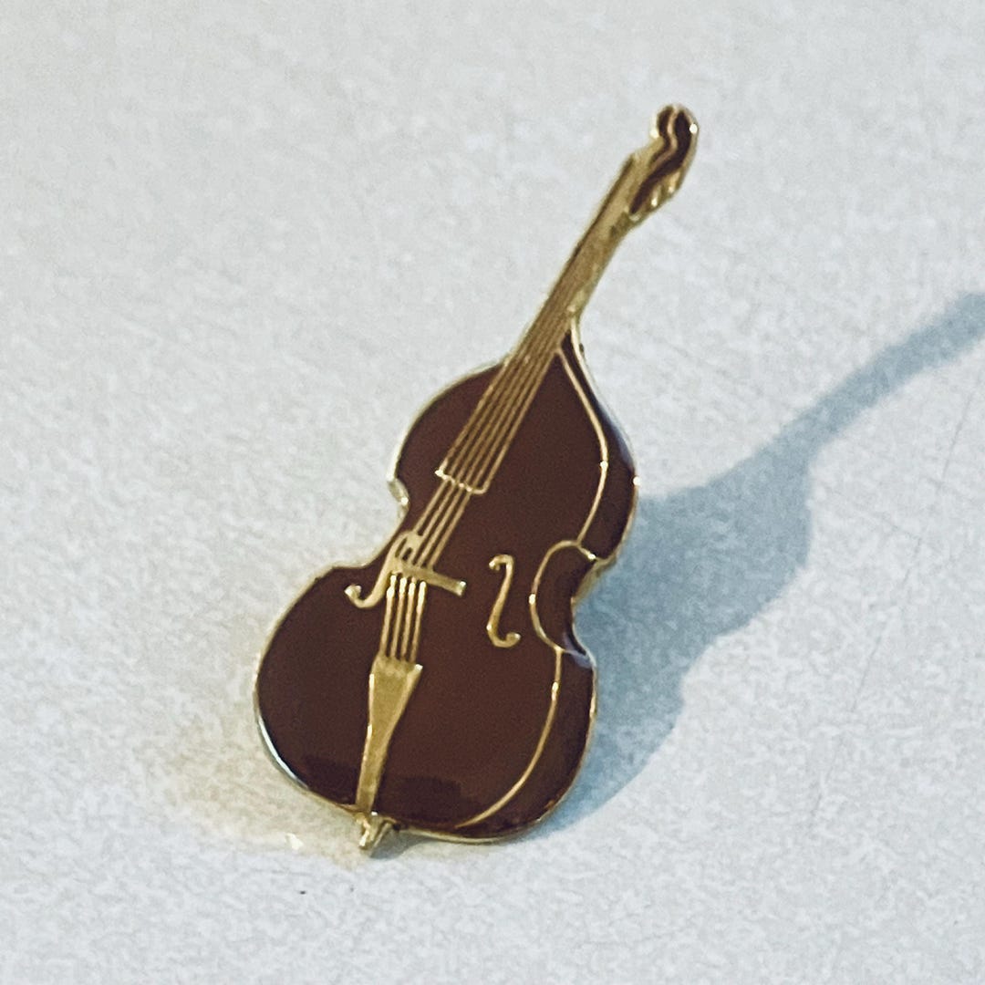 Vintage UPRIGHT BASS Pin, Enamel Pin, Lapel, Hat, Pinback, Music ...