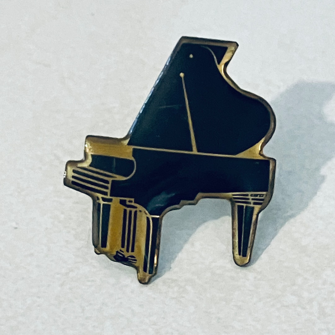 Vintage GRAND PIANO Lapel Pin, Enamel Pin, Pinback, Hat Pin, Piano Man ...