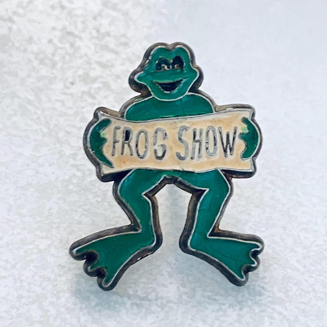 Vintage Cute FROG SHOW Lapel Pin, Enamel Pin, Pinback, Hat Pin ...