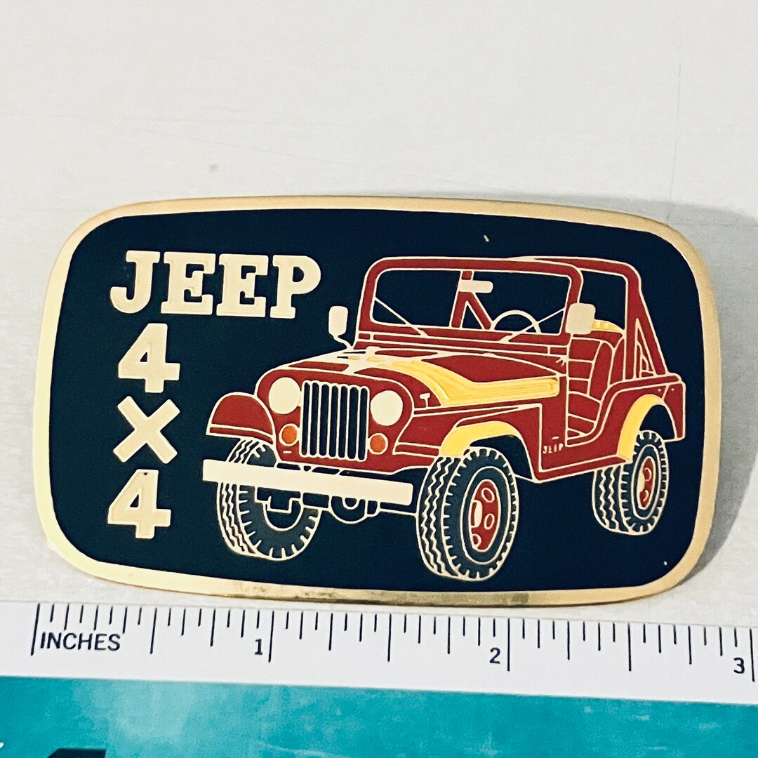 Vintage Large JEEP WRANGLER Red 4x4 Lapel Pin, Enamel Pin, Pinback, Hat ...