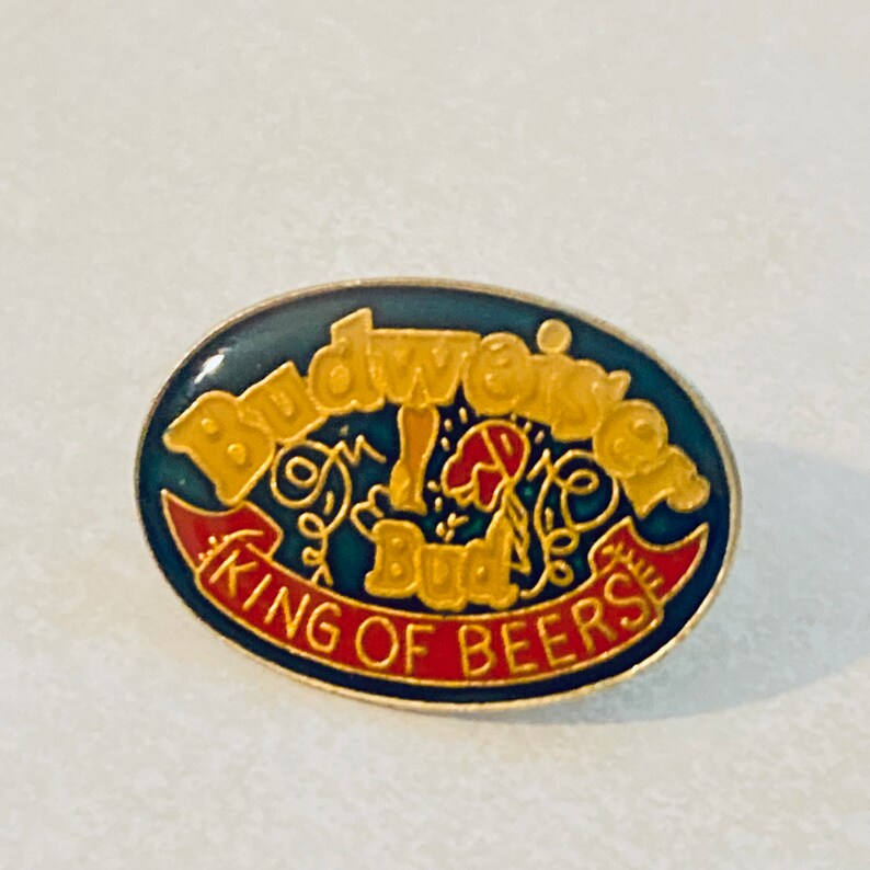 Vintage BUDWEISER King of Beers Logo Lapel Pin Enamel Pin - Etsy