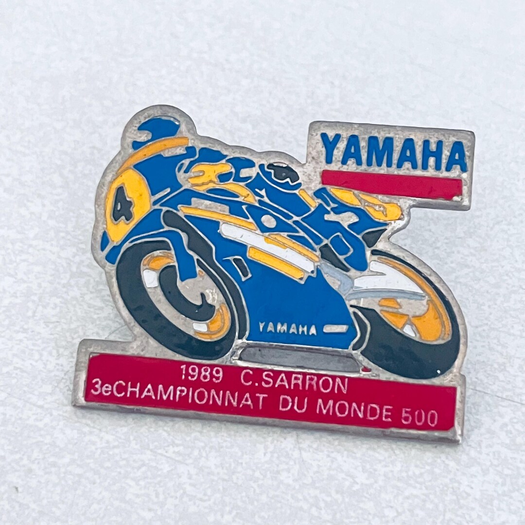 Vintage YAMAHA 1989 Christian Sarron Motorcycle Lapel Pin, Enamel Pin ...