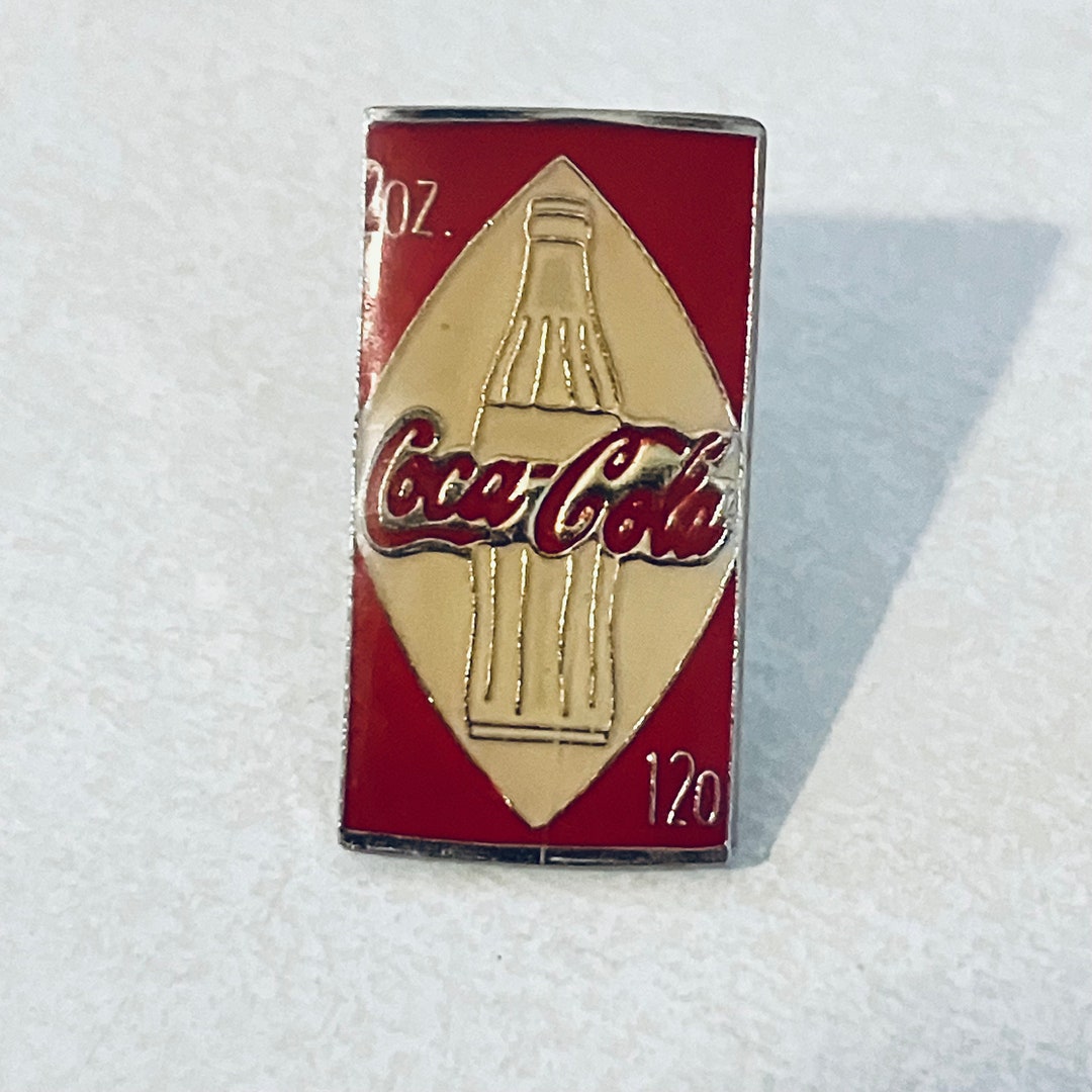 Vintage COCA COLA 12oz Bottle Lapel Pin, Enamel Pin, Pinback, Coke ...