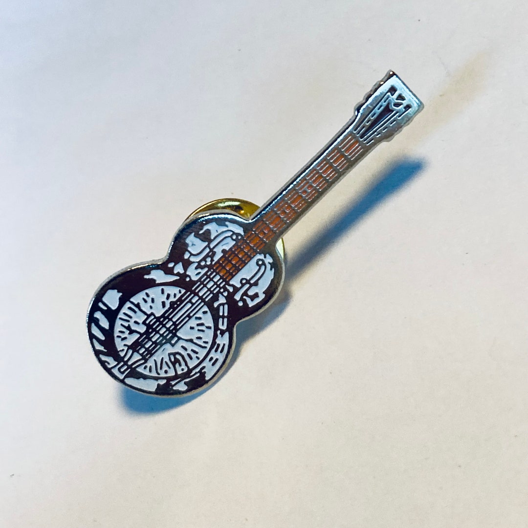 Vintage RESONATOR Silver Steel Body Guitar Pin, Enamel Pin, Lapel, Hat ...