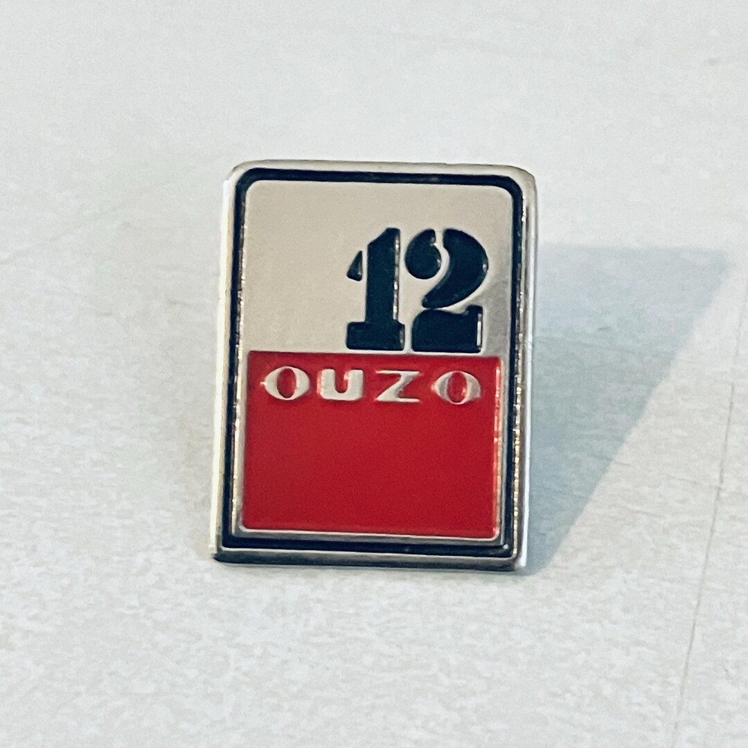 Vintage 12 OUZO Greek Liqueur Lapel Pin, Enamel Pin, Pinback, Bartender ...