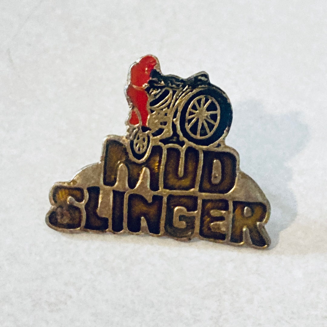 Vintage MUD SLINGER Motorcycle Lapel Pin, Enamel Pin, Pin Back, Hat Pin ...