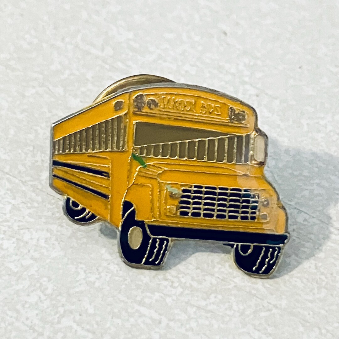 Vintage School Bus Lapel Pin, Enamel Pin, Pinback, Hat Pin, Greyhound ...