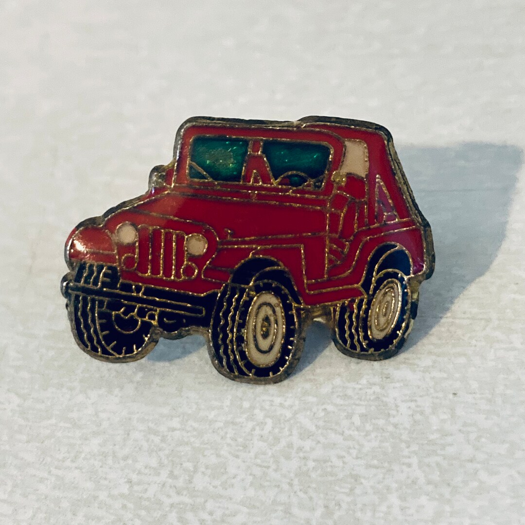 Vintage JEEP WRANGLER Red Automobile Lapel Pin, Enamel Pin, Pinback ...