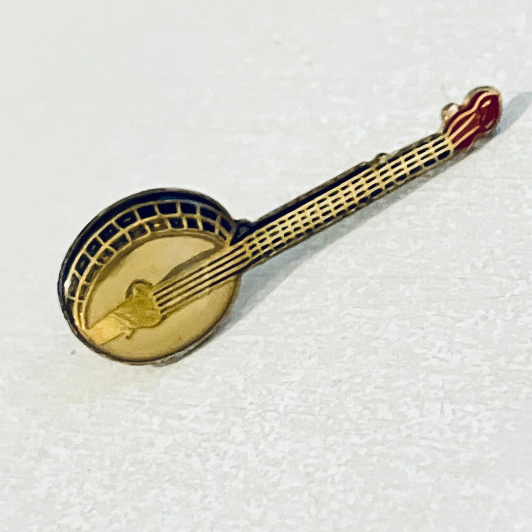 Vintage BANJO Bluegrass Pin, Enamel Pin, Lapel, Hat, Pinback, Music ...