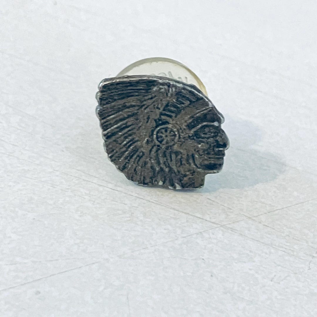 Vintage NATIVE AMERICAN Indian Chief Lapel Pin, Enamel, Pin Back, Hat ...