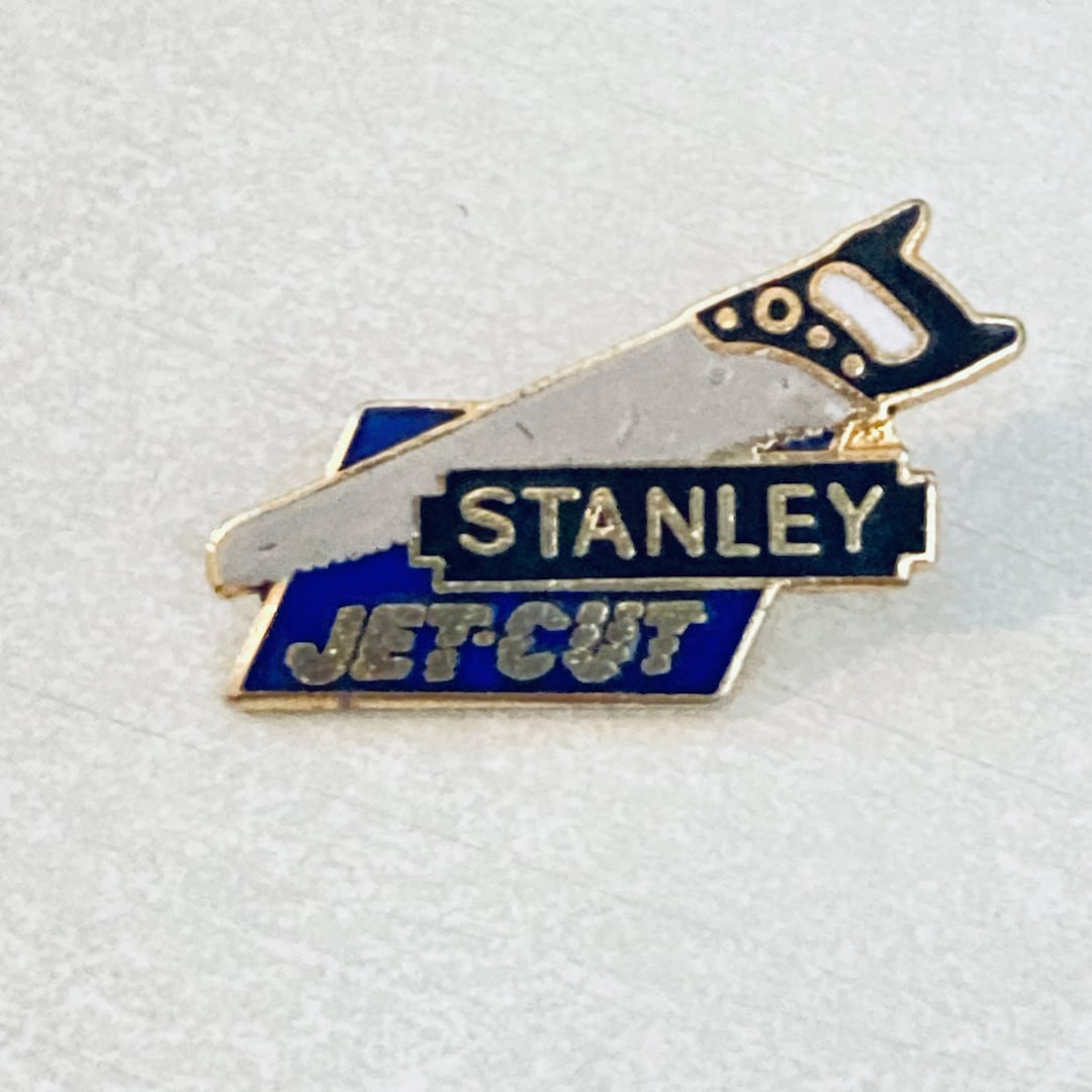 Vintage STANLEY TOOLS Jet Cut Hand Saw Lapel Pin, Enamel, Construction ...