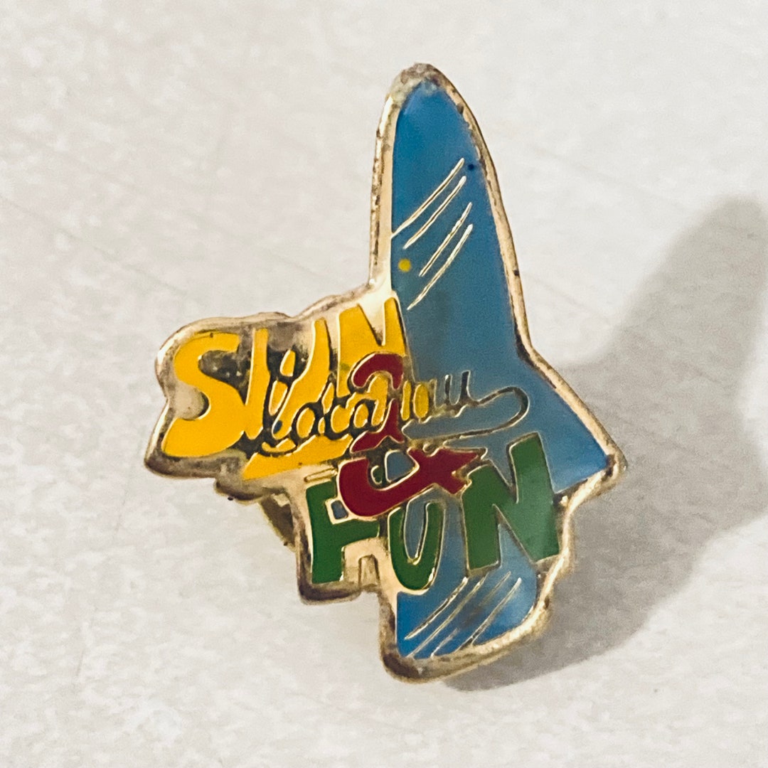Vintage SUN & FUN Lapel Pin, Enamel Pin, Pinback, Hat Pin, Surfing ...