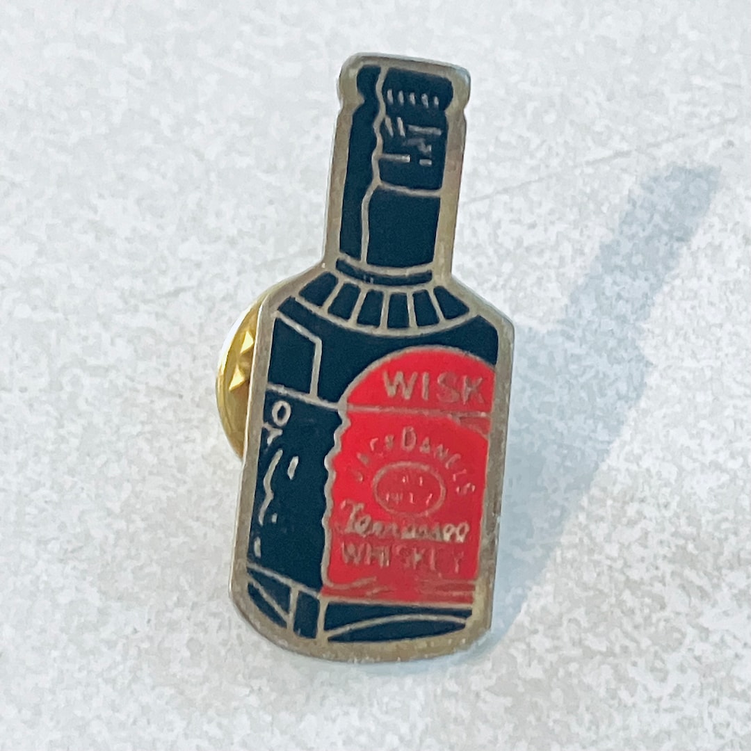 Vintage JACK DANIELS Red Label Whiskey Bottle Lapel Pin, Enamel Pin ...