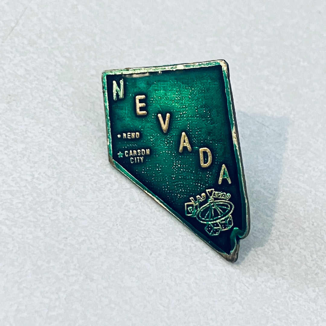 Vintage NEVADA State Lapel Pin, Enamel Pin, Pinback, Hat Pin, Vegas ...