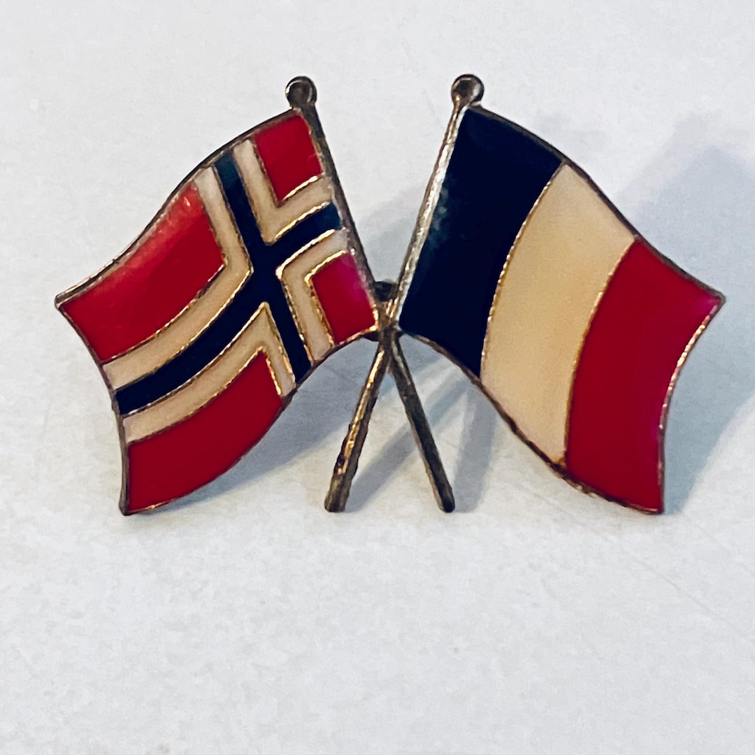 Vintage FRANCE & NORWAY Flag Enamel Pin, Lapel, Hat, Pin Back, French ...