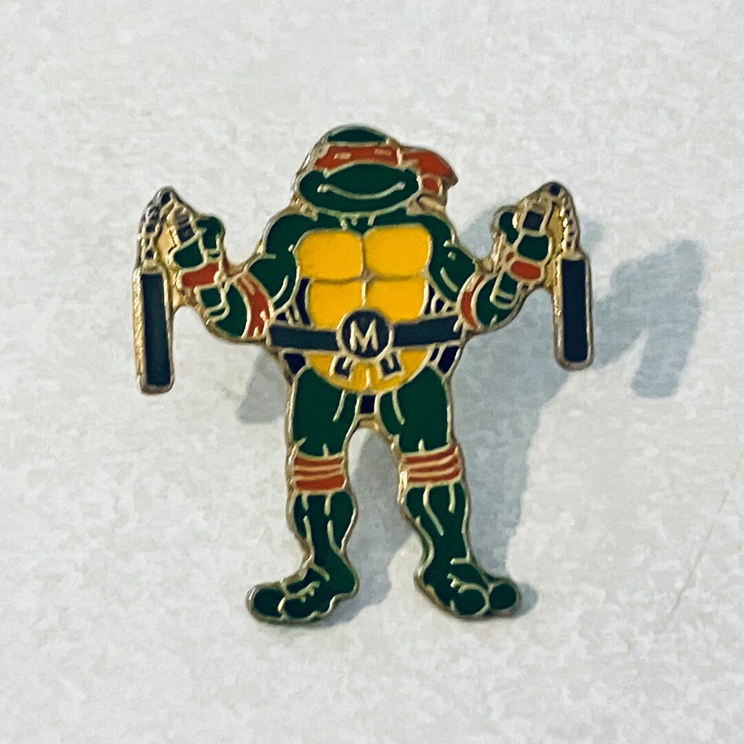 Vintage MICHELANGELO Teenage Mutant Ninja Turtle Pin, Enamel Pin ...