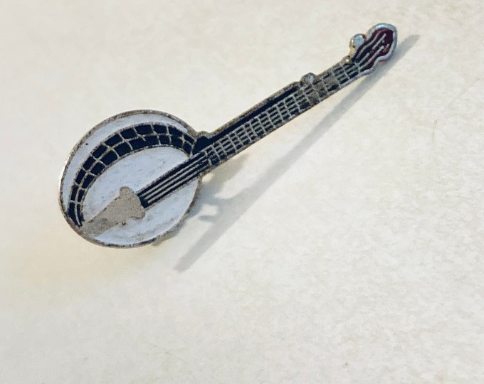 Vintage BANJO Bluegrass Pin, Enamel Pin, Lapel, Hat, Pinback, Music ...