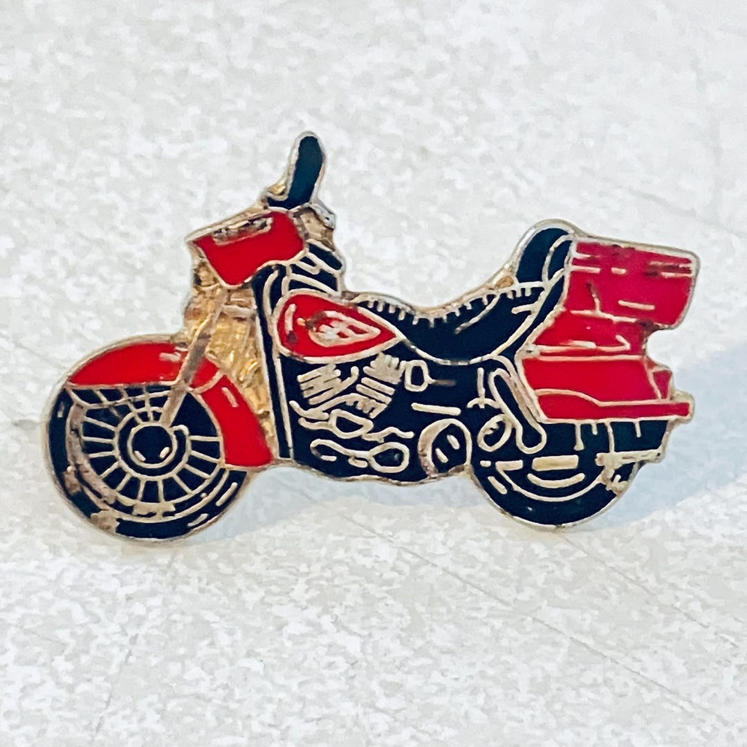 Vintage MOTORCYCLE Lapel Pin, Enamel Pin, Pin Back, Hat Pin, Harley ...