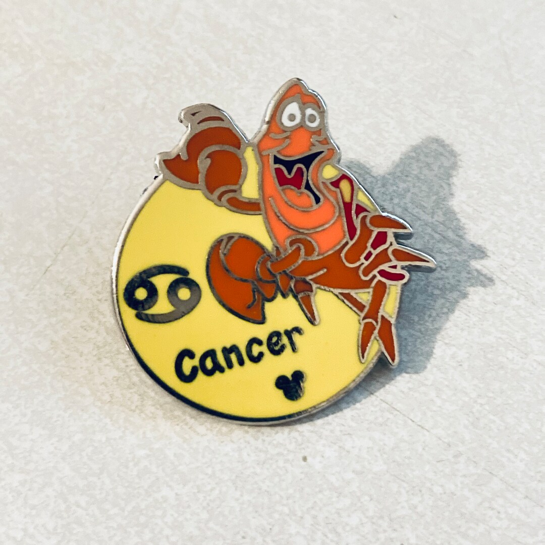 Vintage CANCER Sebastian the Crab Astrology Lapel Pin, Enamel Pin ...