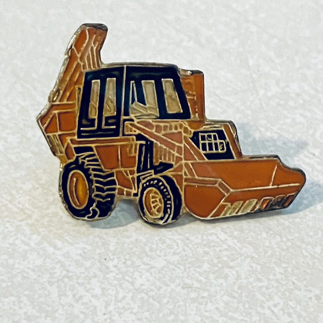 Vintage BULLDOZER Lapel Pin, Enamel Pin, Pinback, Hat Pin, Truck, Big ...