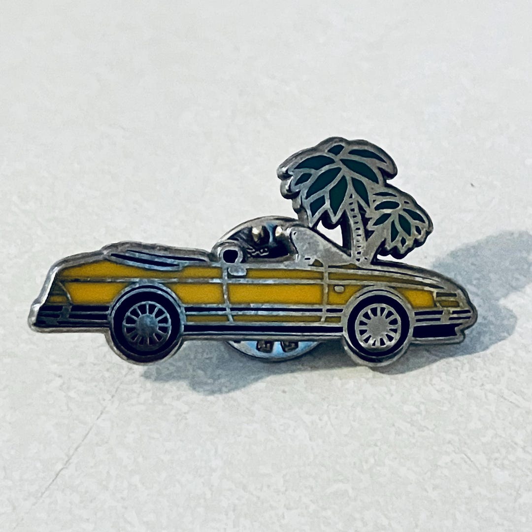 Vintage SAAB 900 Turbo Yellow Convertible Automobile Lapel Pin, Enamel ...