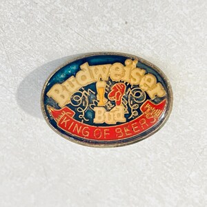 Vintage BUDWEISER King of Beers Logo Lapel Pin, Enamel Pin, Pinback ...