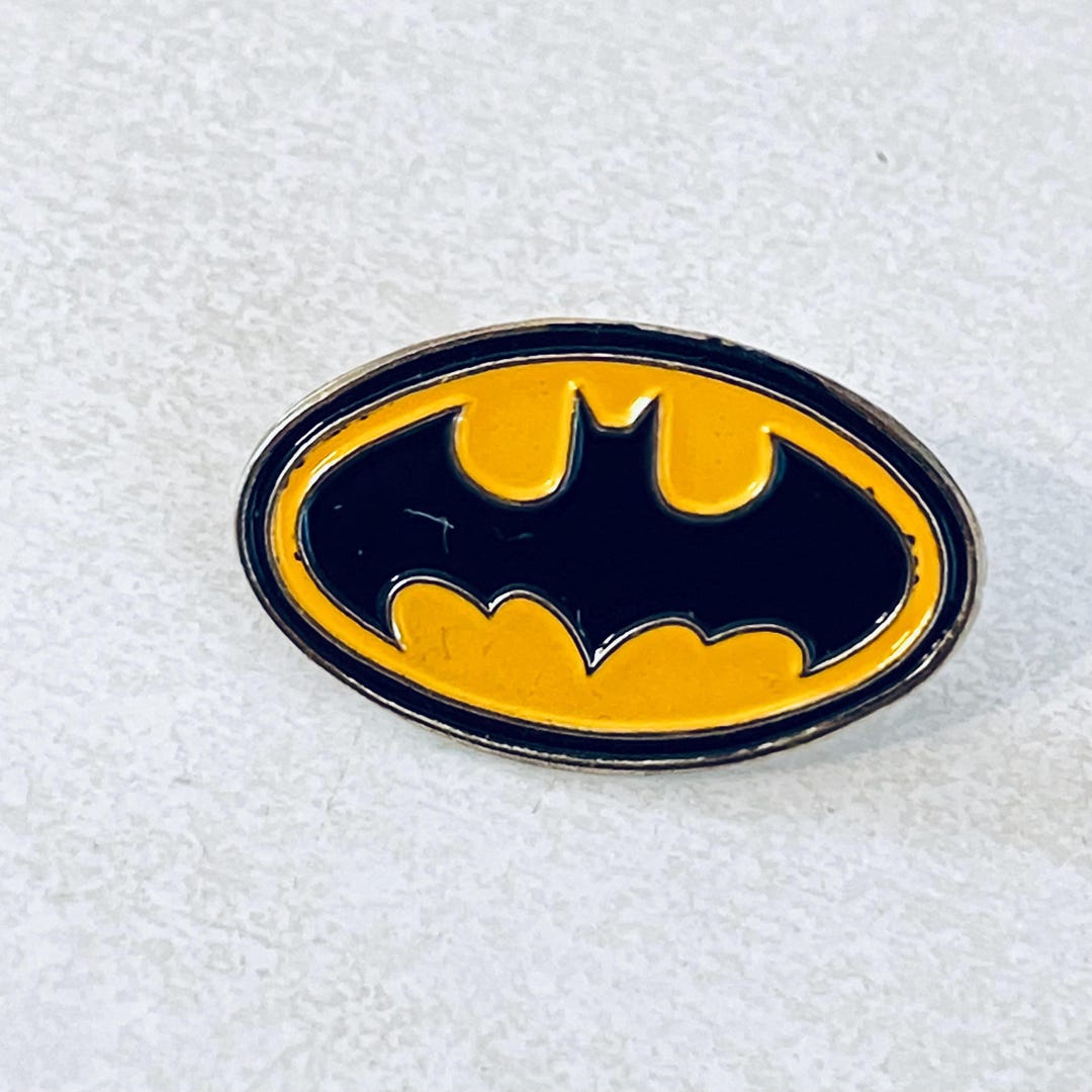 Vintage BATMAN Logo Lapel Pin, Enamel Pin, Pinback, Hat Pin, DC, Marvel ...
