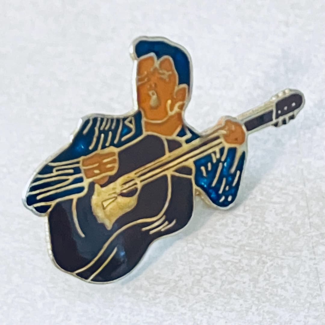 Vintage Young Elvis Presley Guitar Rock N Roll Pin, Enamel Pin, Lapel ...