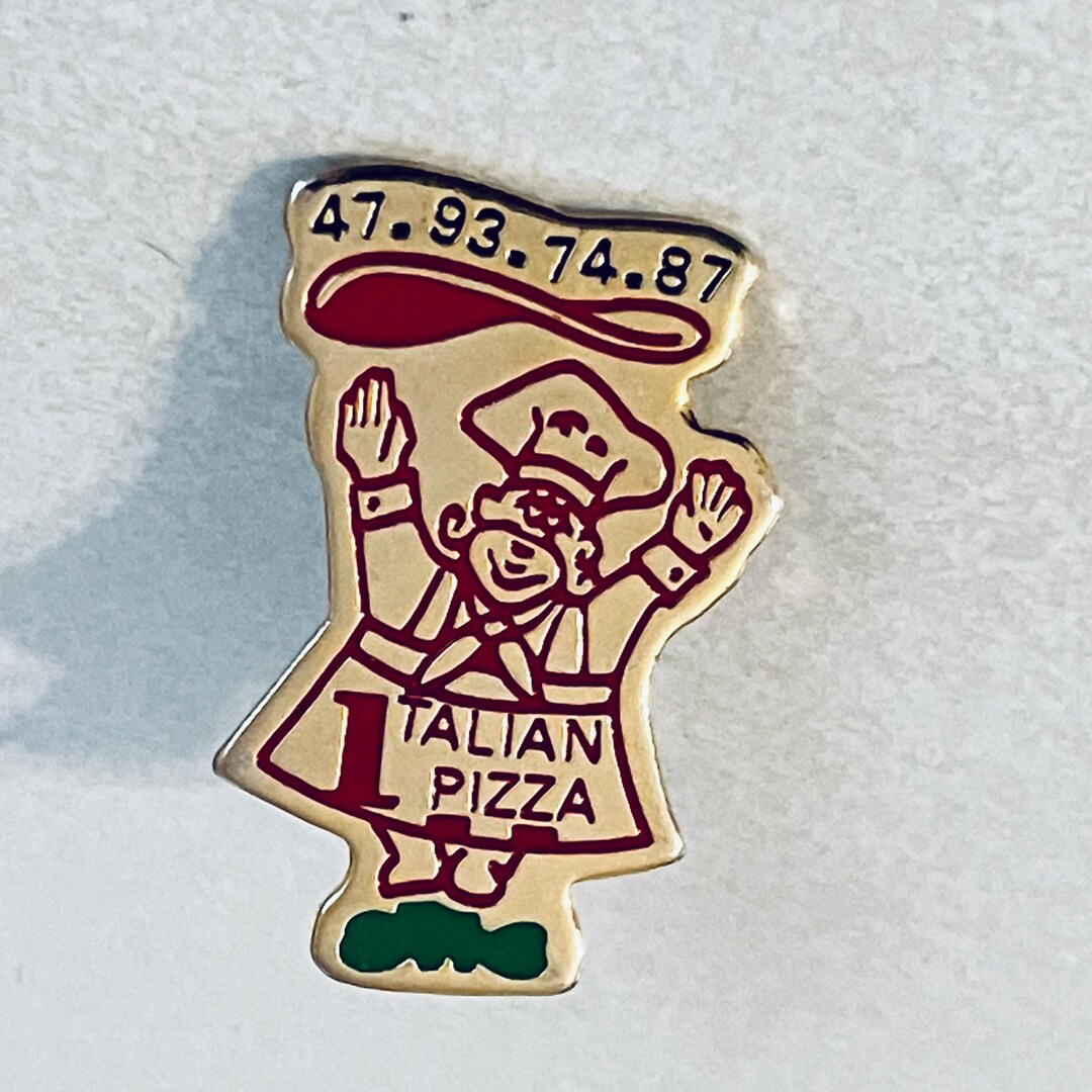 Vintage ITALIAN PIZZA CHEF Lapel Pin, Enamel Pinback, Hat, 80s, Italian ...