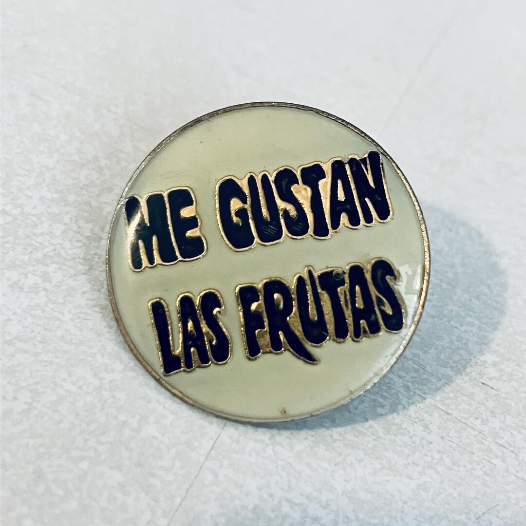 Vintage ME GUSTAN Las FRUTAS Lapel Pin, Enamel Pin, Pin Back, Hat Pin ...
