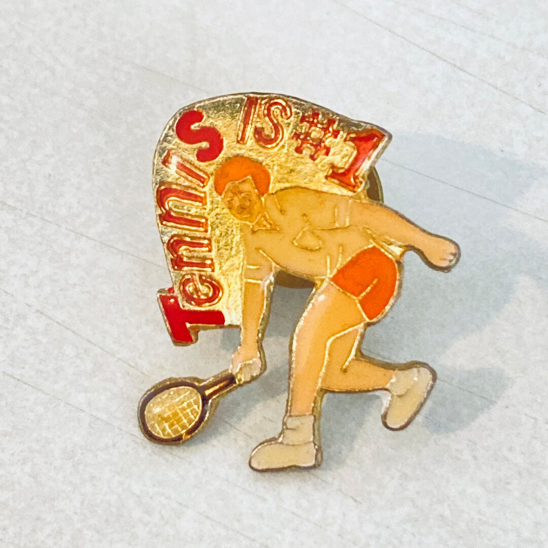 Vintage TENNIS IS #1 Lapel Pin, Enamel Pin, Pinback, Hat Pin, Nike ...