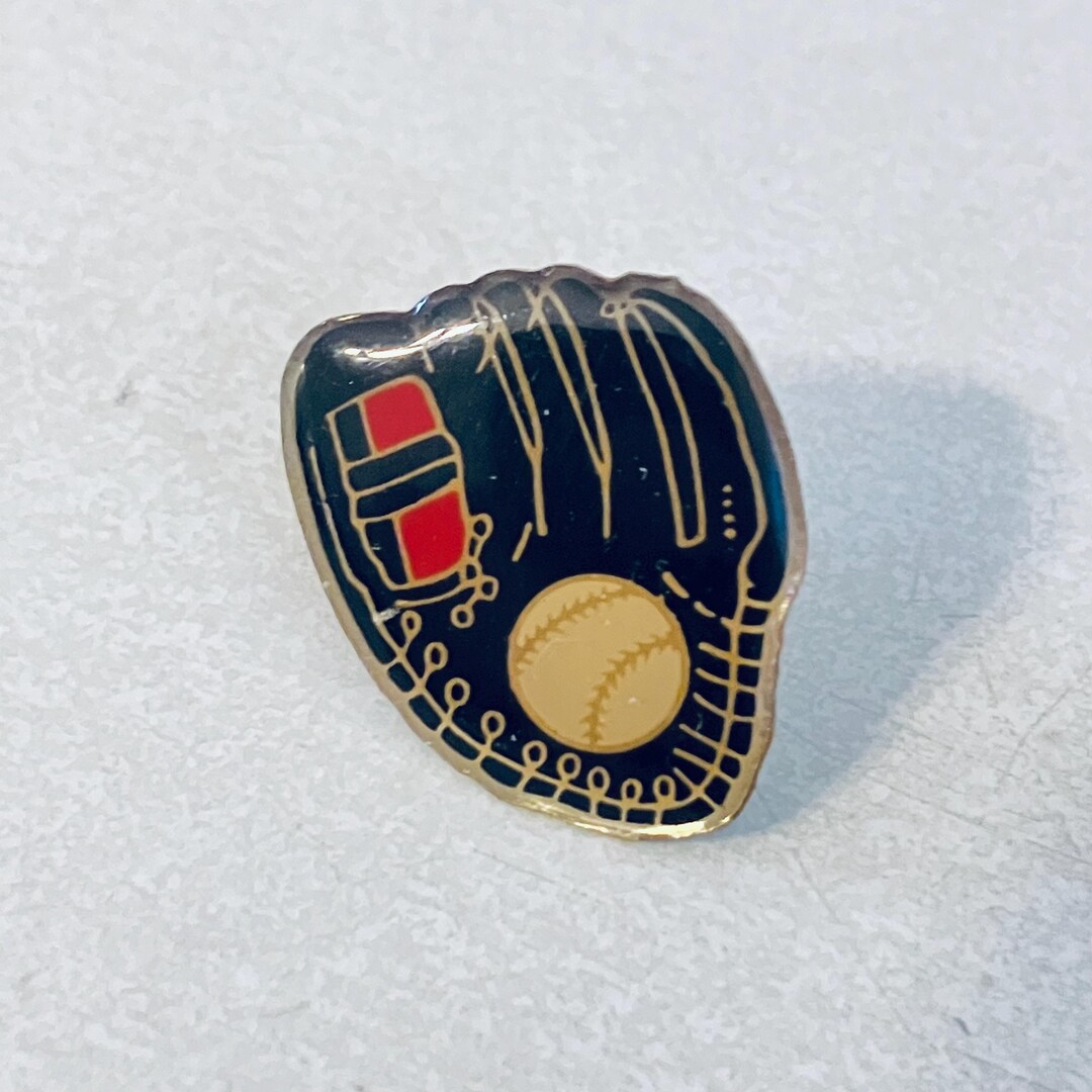 Vintage BASEBALL GLOVE Lapel Pin, Enamel Pinback, Hat, MLB, 80s, 90s ...