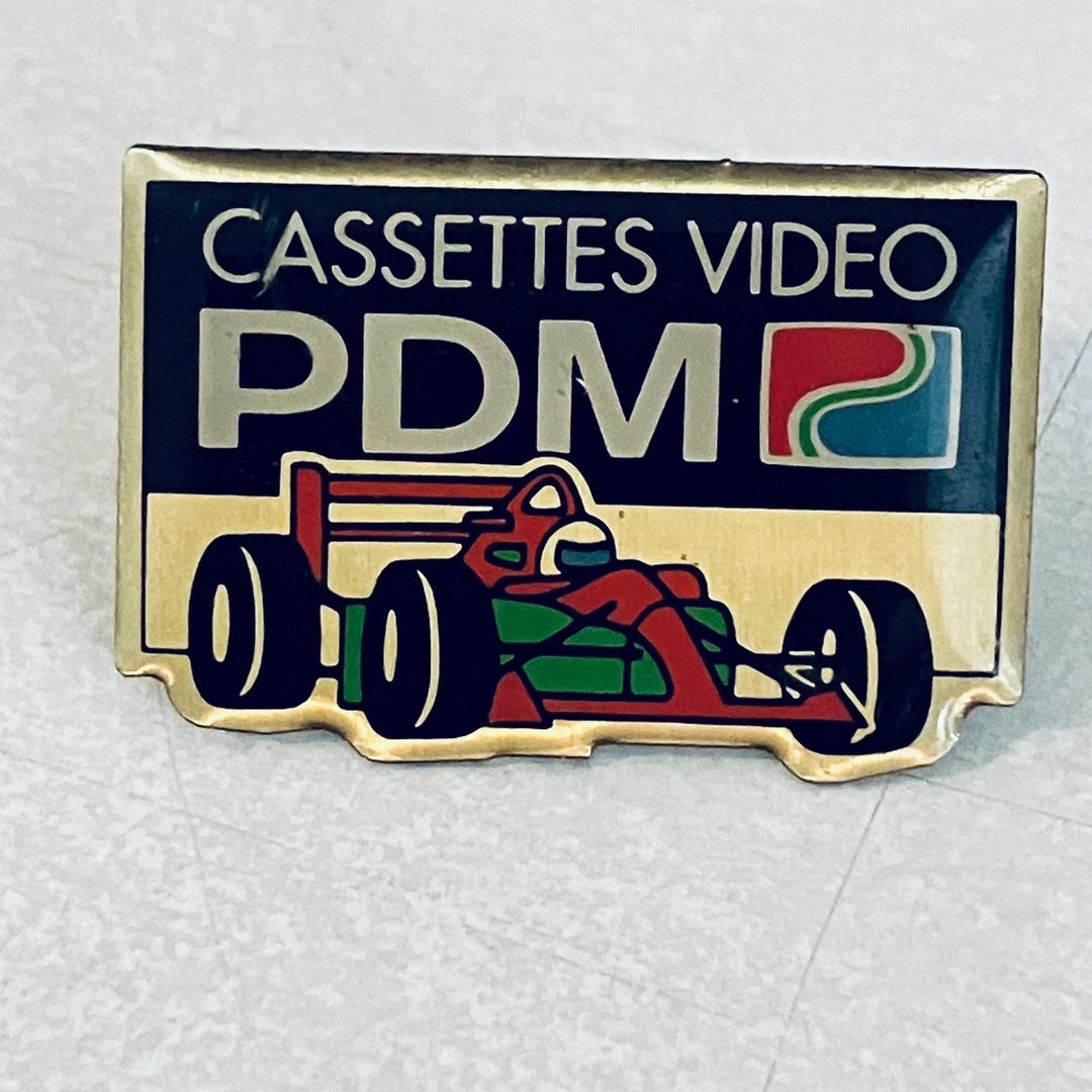 Vintage PDM Video Cassettes Race Car Lapel Pin, Enamel Pin, Pin Back ...