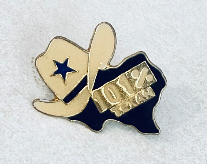 Vintage 101% TEXAN Lapel Pin, Enamel Pin, Pin Back, Hat Pin, Texas ...